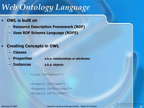PPT OWL Capturing Semantic Information Using A Standard Web Ontology Language PowerPoint