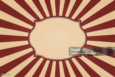 복사 공간이 있는 빈티지 서커스 포스터입니다 중앙에 텍스트 프레임이 있는 줄무늬 배너입니다 티켓 포스터 초대장 템플릿입니다 벡터 일러스트 레이 션 서커스 오락 행사에 대한