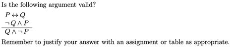 Solved Is The Following Argument Valid Phq Qap Q1 P