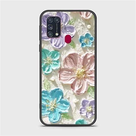 Samsung Galaxy M31 Cover Floral Series Design 14 Blue And Purple