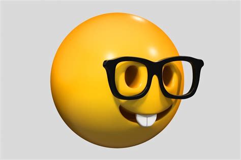 Emoji Nerd Face 3d Model Cgtrader