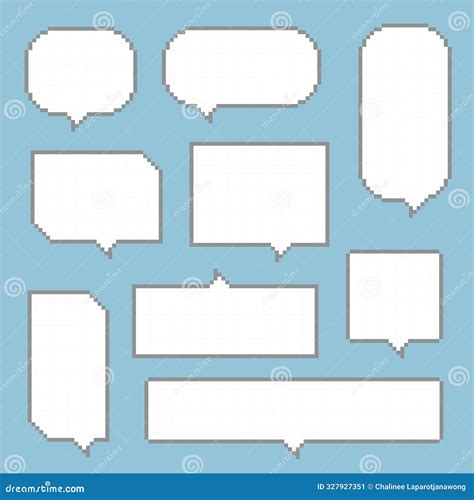 Collection Set Of Retro Game 8bit Pixel Speech Bubble Balloon Black And