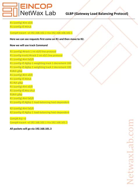Glbp Gateway Load Balancing Protocol Pdf Computer Networking Computing