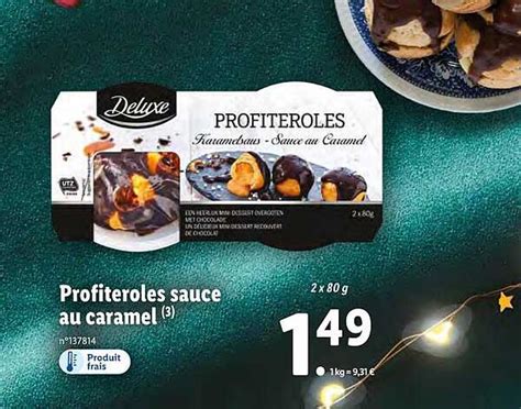 Promo Profiteroles Sauce Au Caramel Deluxe Chez Lidl Icatalogue Fr