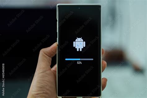 Krakow Malopolska Poland September 2021 Android Phone Update