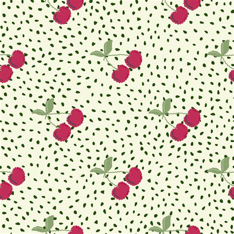 Cute Cherry Seamless Pattern Hand Drawn Cherries Wallpaper Vector Art At Vecteezy