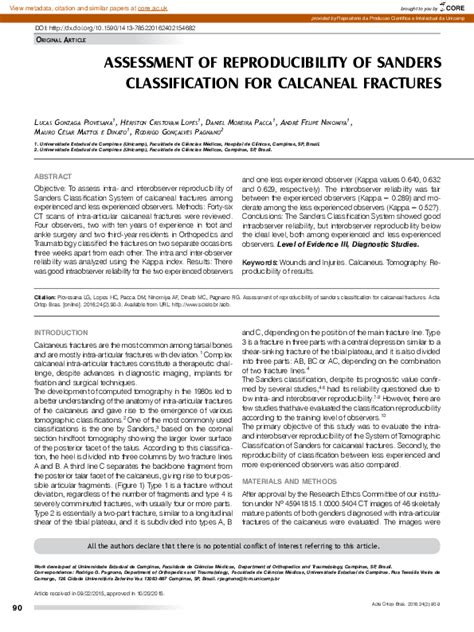 Pdf Assessment Of Reproducibility Of Sanders Classification For