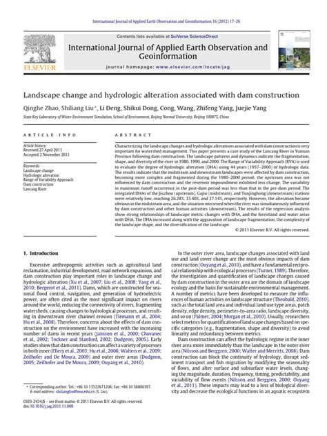 Zhao Et Al 2012 Pdf Mekong Dam