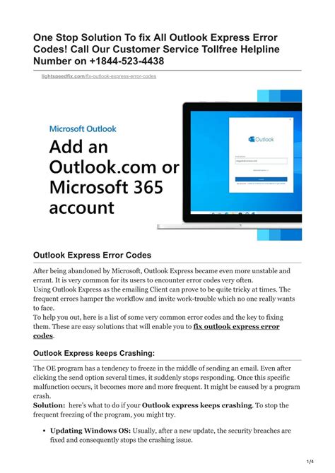 PPT One Stop Solution To Fix All Outlook Express Error Codes PowerPoint Presentation ID