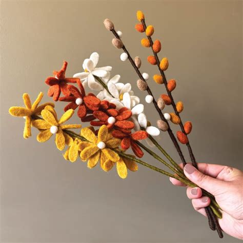 Felt Daisy Stems From The Dotty House