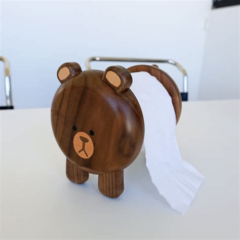 에이그릿 곰돌이 원목 두루마리 휴지케이스 휴지걸이 키친타올걸이 위시버킷