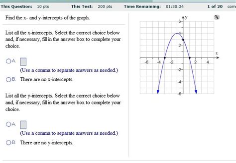 Solved Find The X And Y Intercepts Of The Graph List All