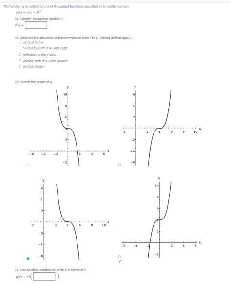 Solved The Function G Is Related To One Of The Parent Chegg