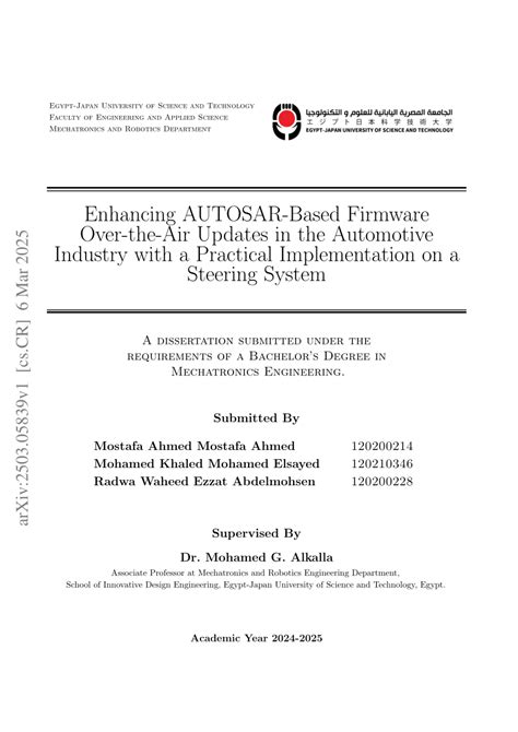 Pdf Enhancing Autosar Based Firmware Over The Air Updates In The