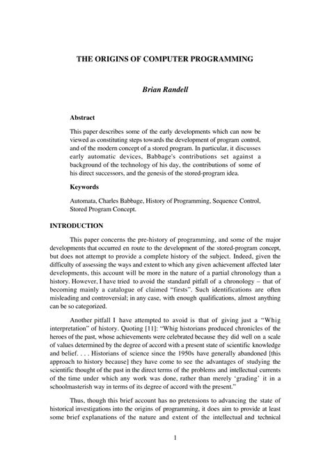 Pdf The Origins Of Computer Programming