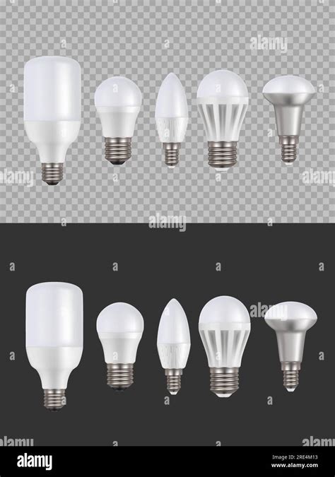 Led Lamps Fluorescent Light 3d Vector Bulbs Luminescence Illumination Energy Saving Equipment