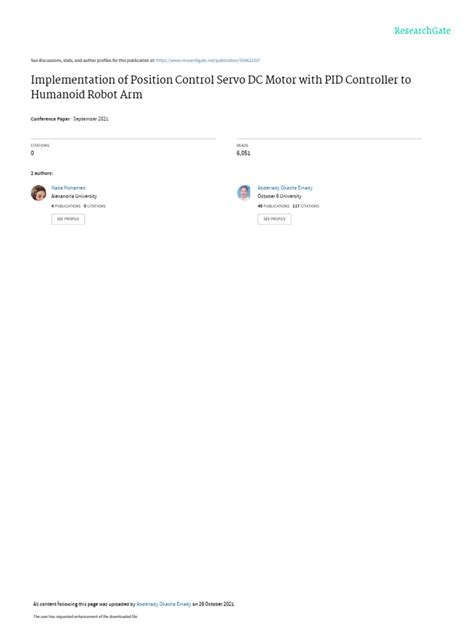 Implementationof Position Control Servo Dcmotorwith Pidcontrollerto Humanoid Robot Arm Pdf