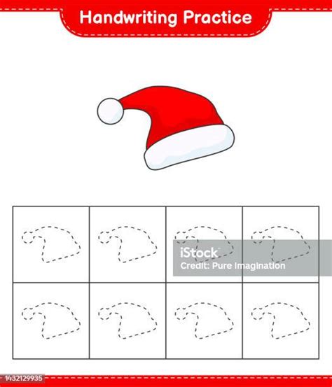 필기 연습 산타 모자의 라인을 추적 교육 어린이 게임 인쇄 워크 시트 벡터 일러스트레이션 0명에 대한 스톡 벡터 아트 및 기타 이미지 Istock