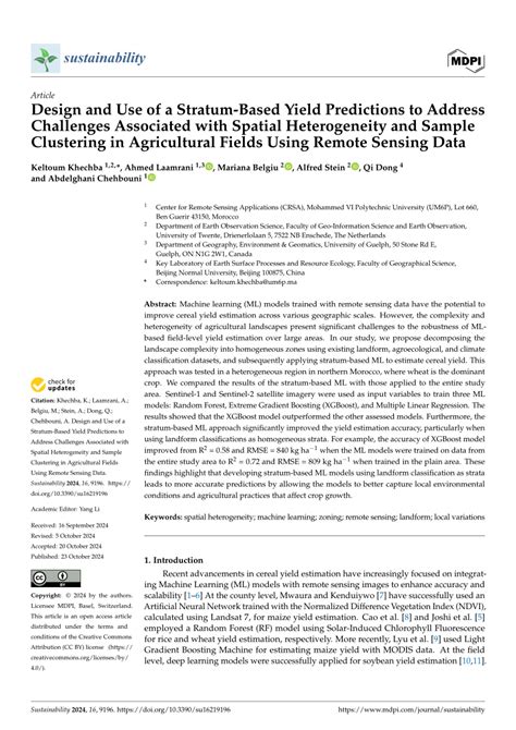 Pdf Design And Use Of A Stratum Based Yield Predictions To Address Challenges Associated With