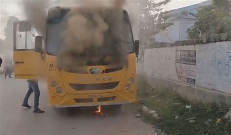 Hyderabad Private Bus Catches Fire At Medchal No Casualties