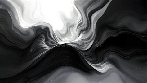 Abstract Fluid Art Depicting Flowing Swirls Of Black And White Stock Image Image Of Gray