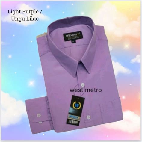 Jual Kemeja Pria Warna Ungu Muda Ungu Muda Lilac Lengan Panjang