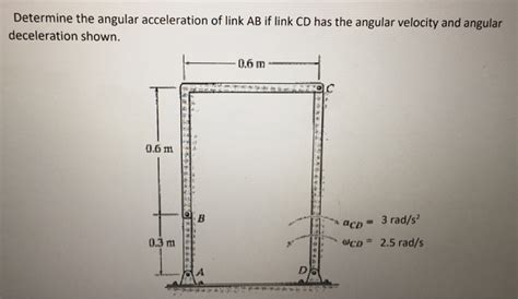 solved determine the angular acceleration of link ab if link