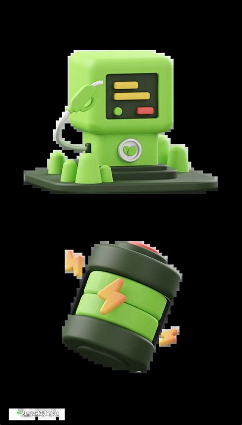 【ai宇宙吧】blender源文件卡通模型立体icon图标环保新能源电池png： 花瓣网