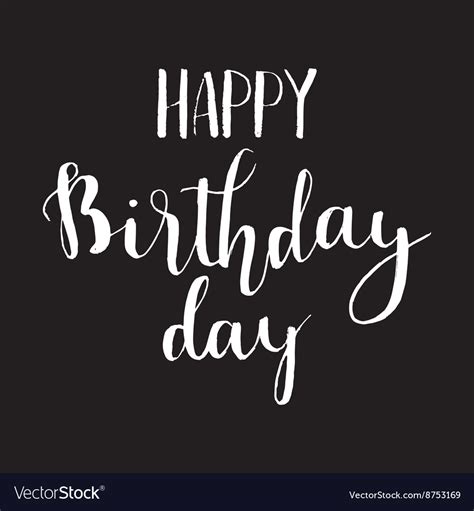 Happy Birthday Brush Script Style Hand Lettering Vector Image