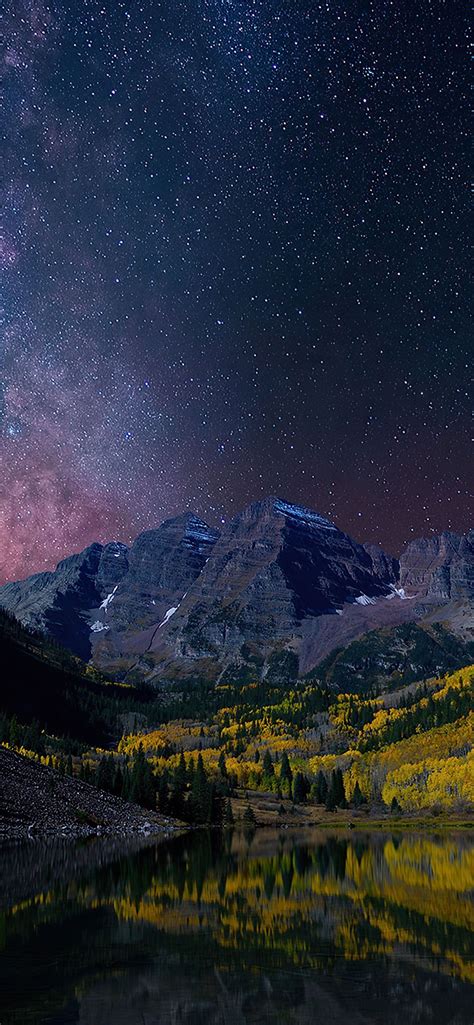 Milky Way On Starry Night Landscape 4k Iphone 12 Wallpapers Free Download