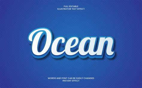 Premium Vector Ocean Text Effect