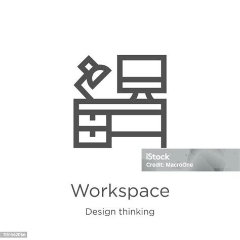Workspace Icon Vector From Design Thinking Collection Thin Line Workspace Outline Icon Vector