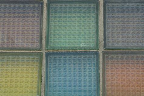 Colored Glass Texture Of Squares On The Wall Stock Image Image Of