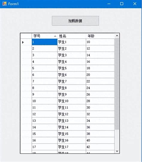 C Winform使用DataGridView显示表格数据