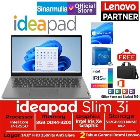 Promo Laptop Lenovo Ideapad 3 I7 1255u 512gb Ssd 8gb Intel Iris Xe Win