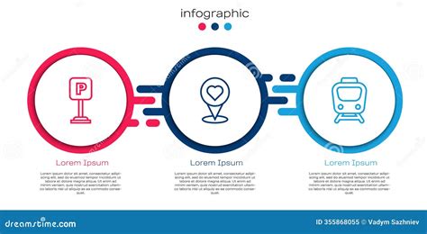 Set Line Parking City Map Navigation High Speed Train World Globe With Compass Push Pin