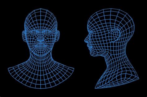 Premium Photo Mesh Of A Woman Face In 3d