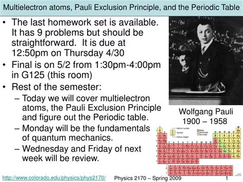 PPT Multielectron Atoms Pauli Exclusion Principle And The Periodic Table PowerPoint