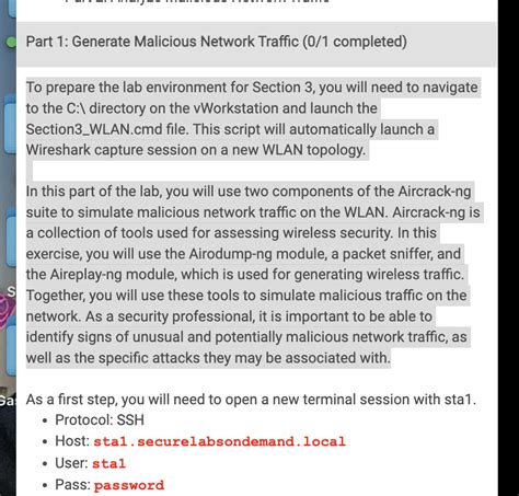Solved Part 1 Generate Malicious Network Traffic 01