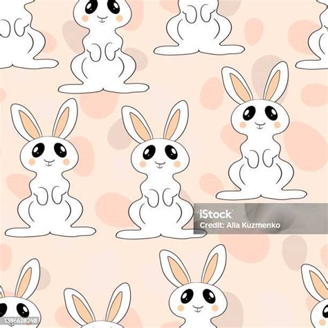 색상 배경에 실루엣 부활절 토끼와 매끄러운 패턴 카드 엽서 벽지 직물 직물을위한 디자인 벡터 스톡 일러스트레이션입니다 만화 스타일 0명에 대한 스톡 벡터 아트 및 기타