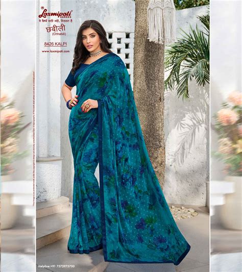 Laxmipati Chhabili 8426 Chiffon Butti Morpinch Saree Laxmipati Sarees