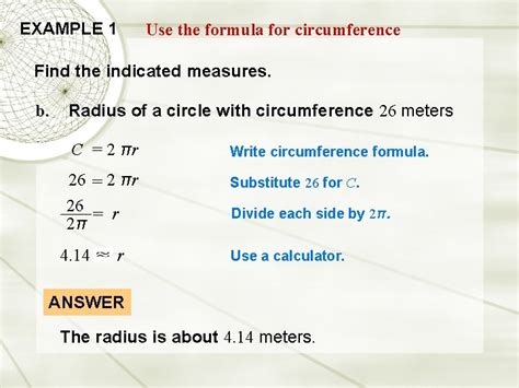 EXAMPLE Use The Formula For Circumference Find