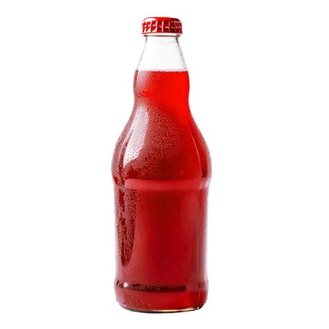 Red Soda Bottle On Isolated Background Premium Ai Generated Psd