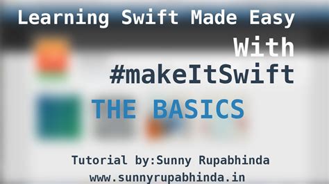 Swift Programming Language Level 1 Basics Youtube