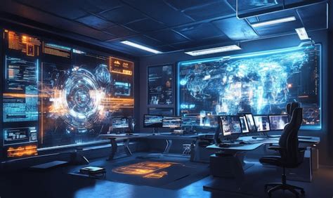 Cybersecurity Command Center Premium Ai Generated Image