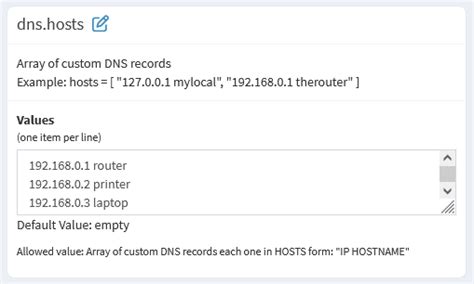 Local Editing Of List Of Local Dns Records Help Pi Hole Userspace