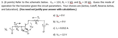 Solved Points Refer To The Schematic Below Vcc Chegg Com