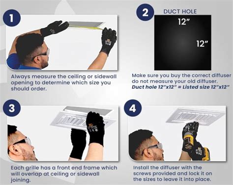 을 설치하는 방법을 사각 천장 Diffuser