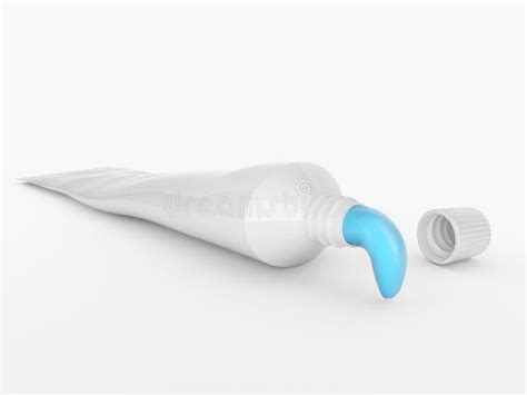 Squeeze Toothpaste Out Of A Toothpaste Tube On A White Background Stock