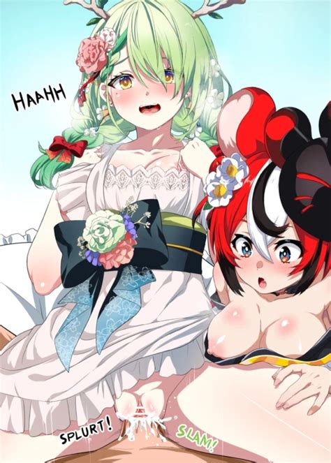 Rule 34 1boy 2girls Bride Gown Ceres Fauna Cowgirl Position Cum Cum